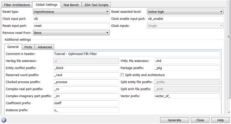 Optimized FIR Filter MATLAB Simulink