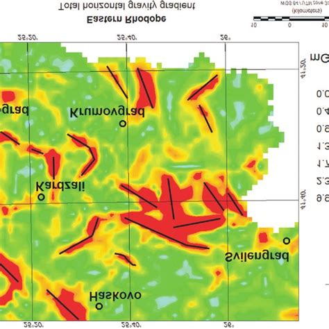 Map Of The Modulus Of Total Horizontal Gradient Thg Of Bouguer Download Scientific Diagram