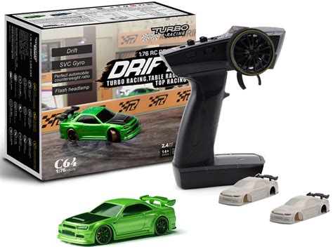 FLYCOLOR Turbo Racing 1:76 Scale Drift RC Car with Gyro Mini Full ...