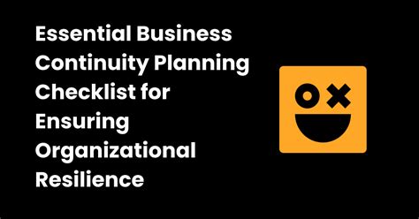 Business Continuity Planning Checklist Checklistgg
