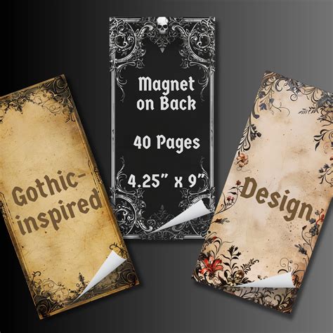 Magnetic Notepad Gothic Floral Refrigerator Notes Dark Academia