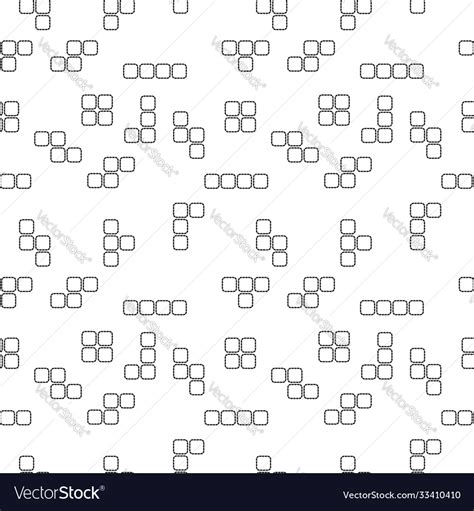 Monochrome Tetris Shape Dashed Outline Style Vector Image