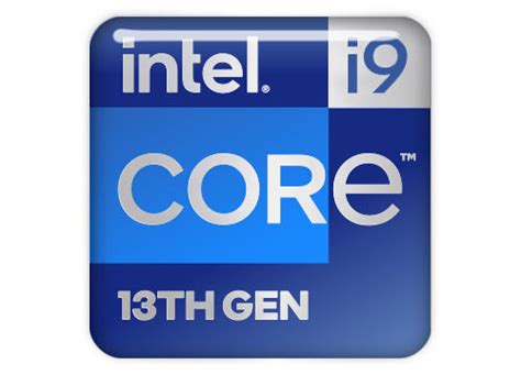 Intel Core I9 13th Generation 1x1 Chrome Effect Domed Case Badge S