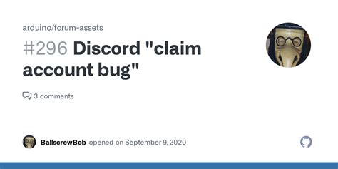 Discord Claim Account Bug Issue 296 Arduino Forum Assets GitHub