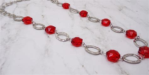 Red Glass Beaded Necklace Calisa Designs