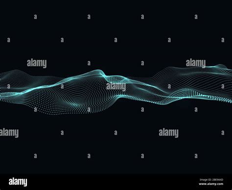 Digital Flow Of Particles Abstract Wave Vector Background Graphic Flow Light Energy