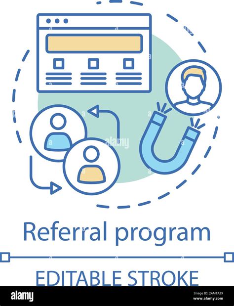 Referral Program Concept Icon Marketing Campaign Idea Thin Line