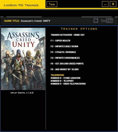 Assassins Creed Unity Trainer 8 V120 Lingon Download Cheats