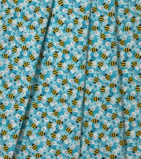 Fabric Traditions Packed Bees Aqua Novelty Cotton Fabric Joann