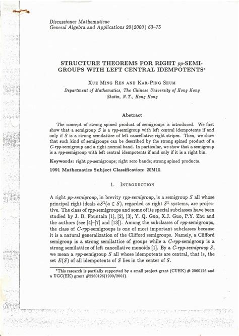 Pdf Structure Theorems For Right Pp Semigroups With Left Idempotents