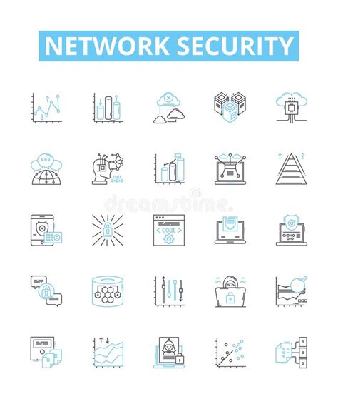 Cyber Icons Signs Outline Symbols Concept Linear Illustration Line Collection Stock Vector