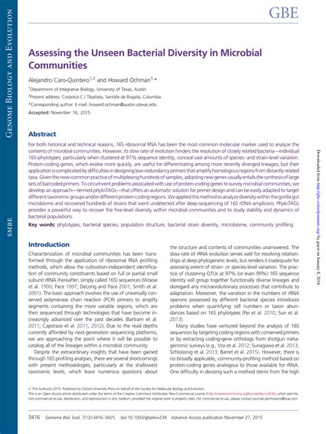 Pdf Assessing The Unseen Bacterial Diversity In Microbial Communities