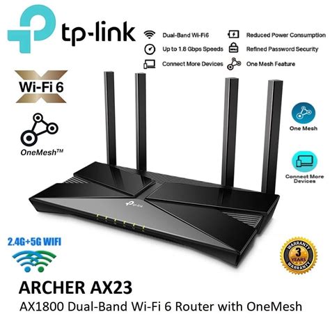 TP Link Onemesh Archer AX23 AX1800 Dual Band Wireless AX WiFi 6
