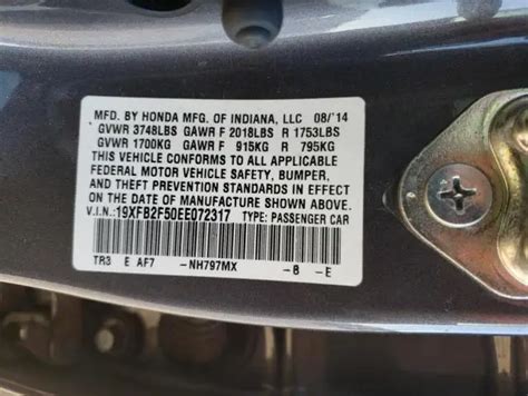 Vin 19xfb2f50ee072317 Honda Civic 2014 Lx Gray 1 8l 4 Free Car