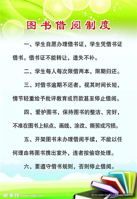 图书借阅制度设计图 展板模板 广告设计 设计图库 昵图网