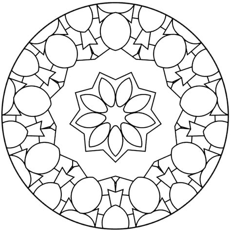 Dibujos De Mandala Abstracta Sencilla 2 Para Colorear Para Colorear