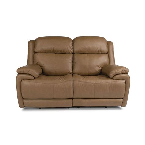 Elijah Power Reclining Loveseat Camel Flexsteel Furniture Cart