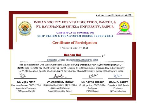 roshan raj on linkedin hey everyone participated in online module one of chiep and fpga system…