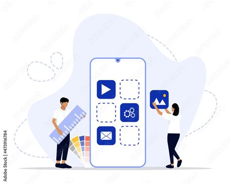 Vector Illustration Ui Ux Design Concept Showing People Creates A