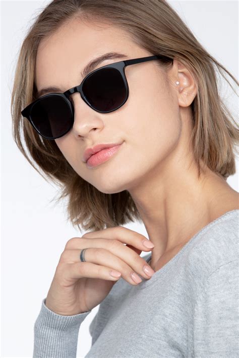 Safari Round Black Frame Prescription Sunglasses Eyebuydirect Canada