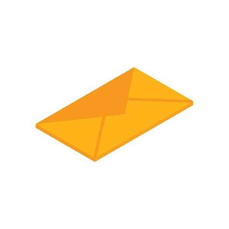Vector Mail Envelope Icon In Isometric Style Folded Envelope Mockup