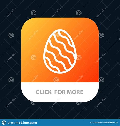 Egg Easter Nature Spring Mobile App Button Android And Ios Line Version Stock Vector