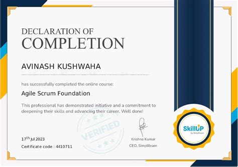 Simplilearn Skillup Certification Avinash Kushwaha