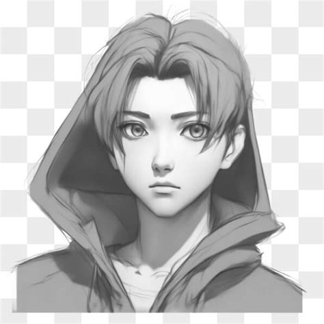 Pobierz Narzędzie Dziewczyna Anime W Bluzie Z Kapturem Czarno Biały