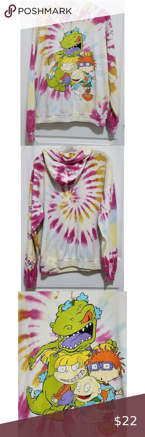 Nickelodean Womens L Rugrats Tie Dye Hoodie 90s Inspired Tommy Chuckie
