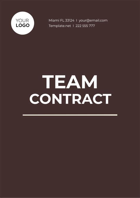 Free Team Contract Template To Edit Online