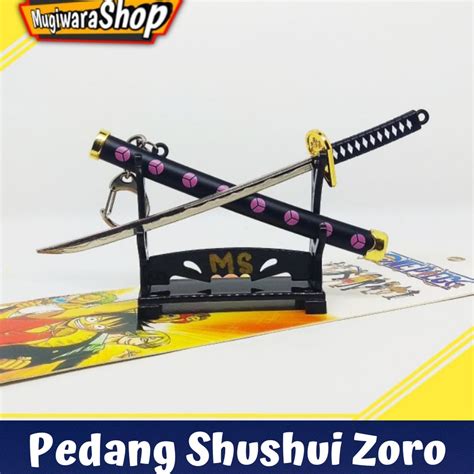 Jual Miniatur Pedang Shushui Zoro Anime One Piece Ukuran Mini Gantungan Kunci Samurai Tidak