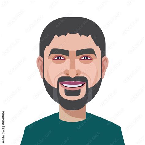 Vektorová Grafika „flat Vector Character Vector Avatar With Eyes