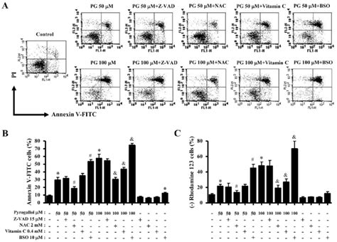 Effects Of Z Vad Nac Vitamin C Or Bso On Cell Death And Mmp ∆ψ M