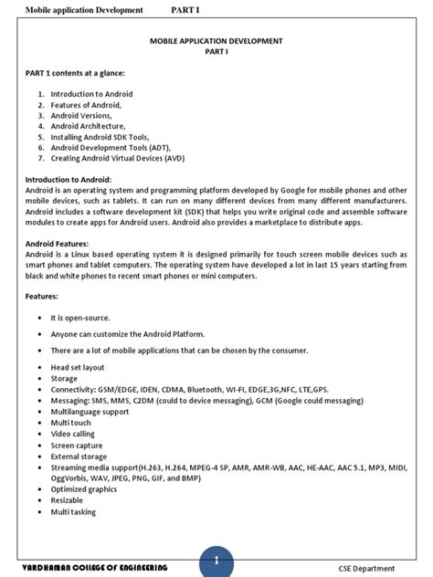 mad part 1 notes pdf android operating system application software
