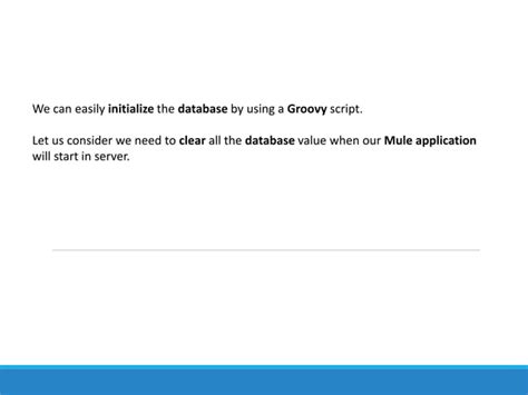 create database with mule ppt