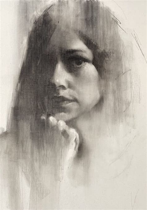 Robert Kelley In Charcoal Portrait On Canvas Kara Bullock Art School