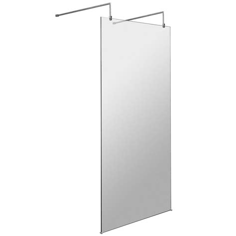 Hudson Reed Apex Chrome 1000mm X 1950mm Wetroom Screen With Arms And Feet