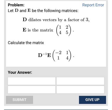 Solved Problem Report Error Let D And E Be The Following Chegg Com