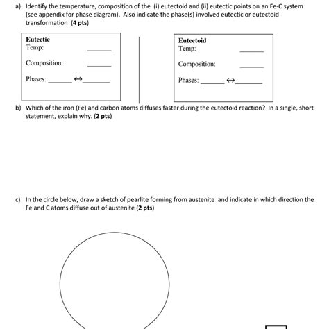[get Answer] A Identify The Temperature Composition Of The I Eutectoid And Ii Eutectic