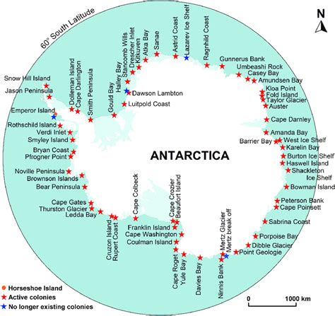 Locations Of Emperor Penguin Colonies On Antarctica Compiled From