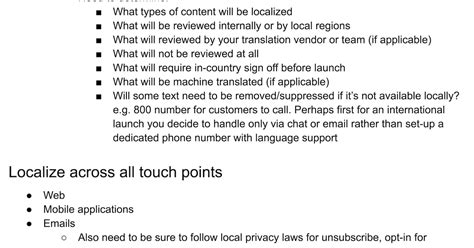 Localization Checklist By Kristina Gibson