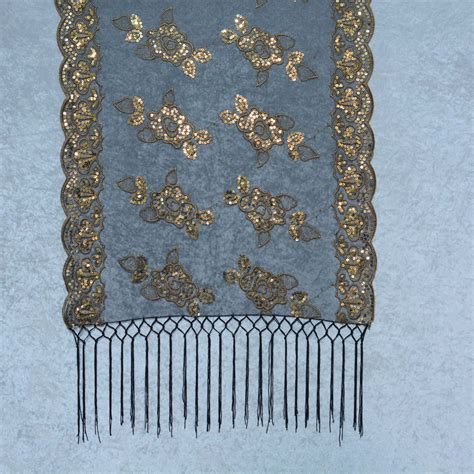 Black Shawl Gold Sequins Dance Of Life