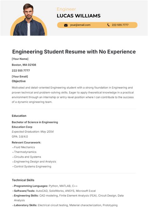 Free Blank Resume With No Experience Template To Edit Online
