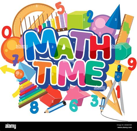 Math Time Text Banner With Math Element Illustration Stock Vector Image