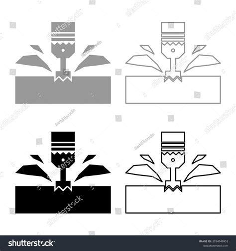 Cnc Milling Machine Material Metalworking Cutter Stock Vector Royalty