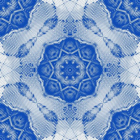 Abstract Seamless Pattern With Geometric Texture Pattern Of Repeating Symmetrical Shapes Stock