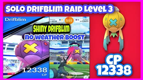 Drifblim Raid Solo In Pokemon Go Shiny Drifblim Raid Pokemon Go Youtube