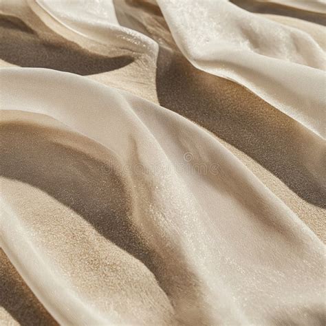 Silky Beige Fabric With Smooth Waves Under Soft Light Creating Elegant Texture Stock Image