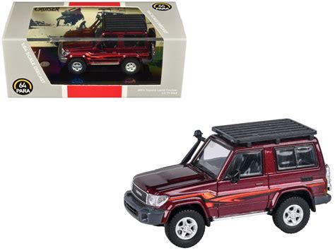 2014 Toyota Land Cruiser Lc 71 Red Metallic With Graphics 1 64 Diecast Model Car By Paragon