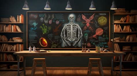 Premium Photo Chalkboard With Biology Class Background